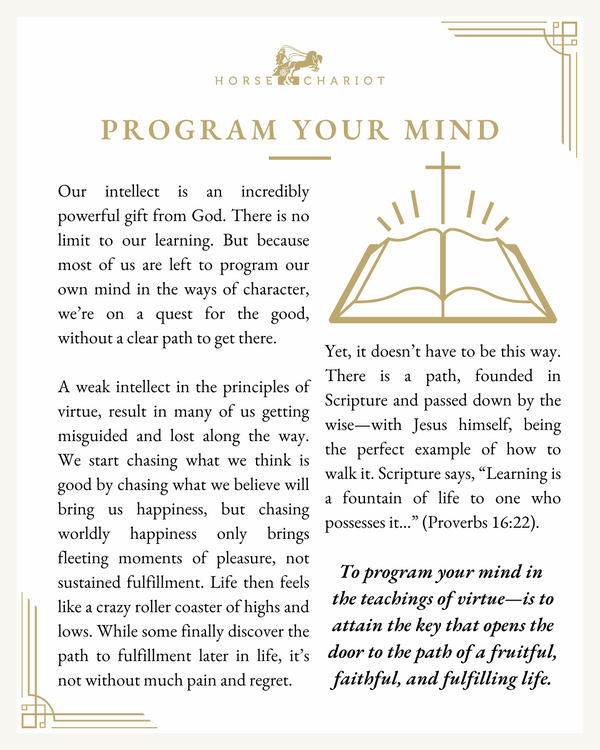 Program Your Mind — Teaching of Virtue by Horse & Chariot